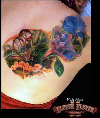 Realistic Bug and Flower Tattoo by Kirk Alley: TattooNOW