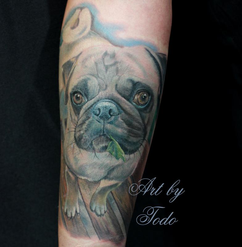 Pug Portrait by Todo: TattooNOW