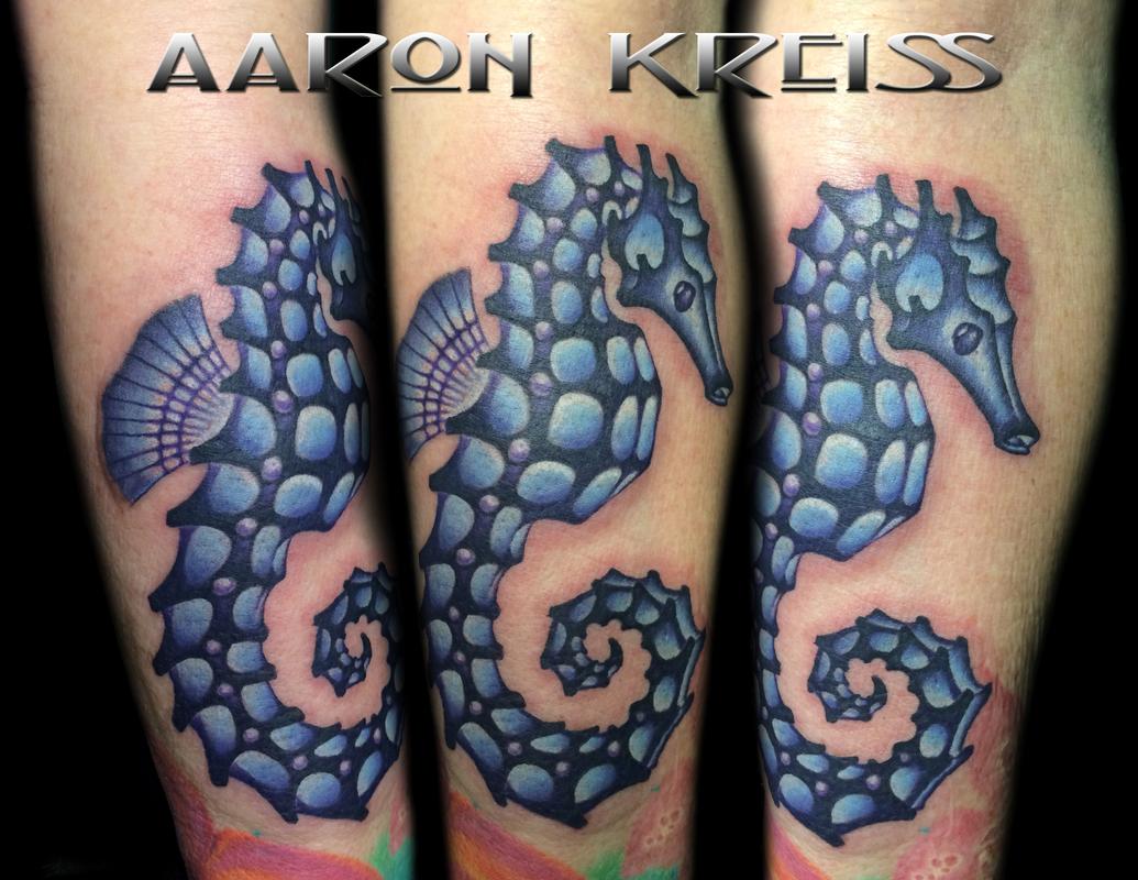 Seahorse tattoo by Aaron Kreiss: TattooNOW
