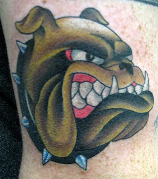 Traditional Bulldog Tattoo