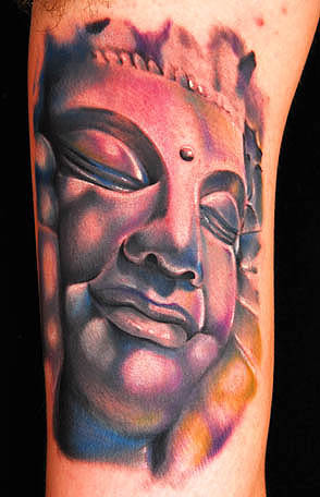 Buddha Face Custom Color Tattoo Chris Burnett Art Junkies by Chris ...