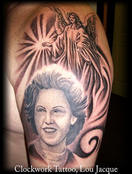 Memorial portrait by Lou Jacque: TattooNOW