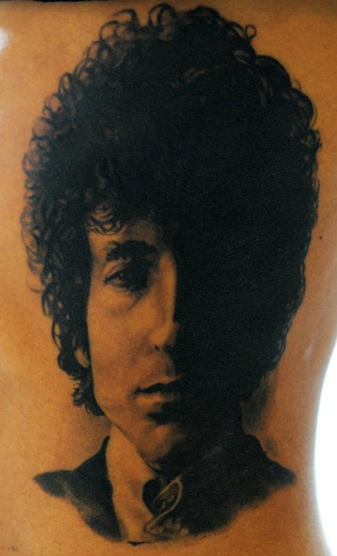 Bob Dylan portrait tattoo by D'Lacie: TattooNOW