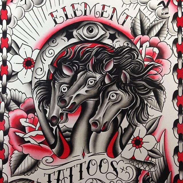 Traditional Horse Tattoo Flash
