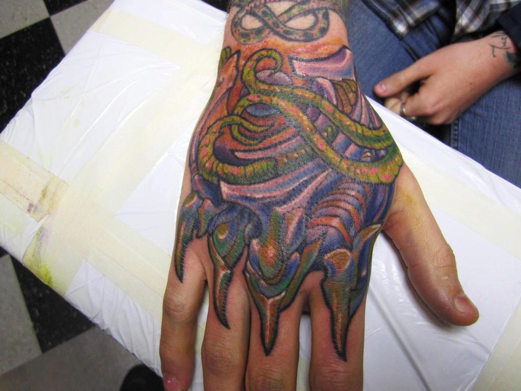 Biomechanical Hand Tattoo