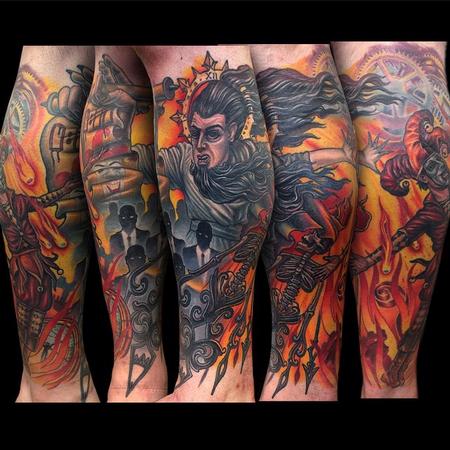 Repent Harlequin Leg Sleeve by x: TattooNOW