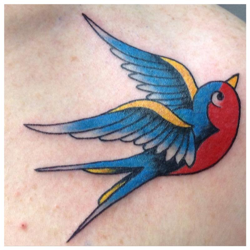 Sailor Jerry Blue Swallow Tattoo