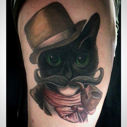 Monocle Cat Tattoo