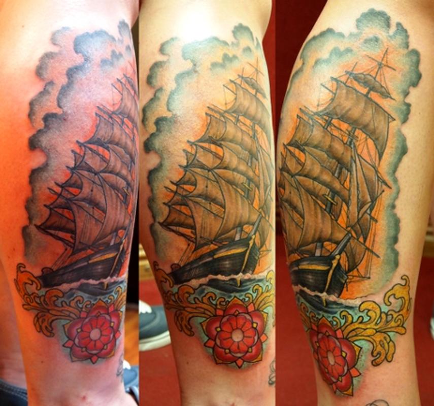 Ship Tattoo by David Chaston: TattooNOW