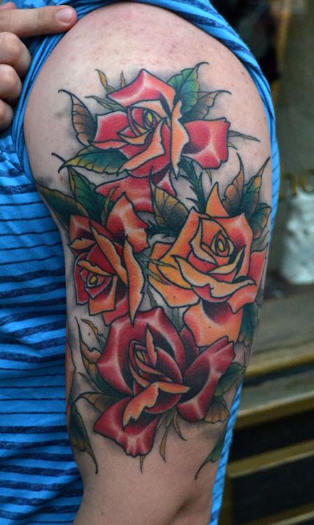 Roses Sleeve All Healed by Diego: TattooNOW