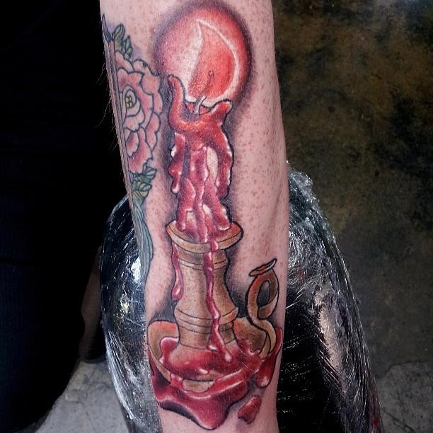 Melting Candle Tattoo