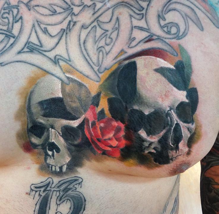 chest skull by Ian Robert McKown: TattooNOW