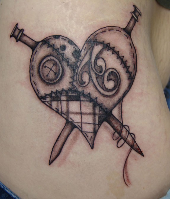 Patchwork Heart Tattoo