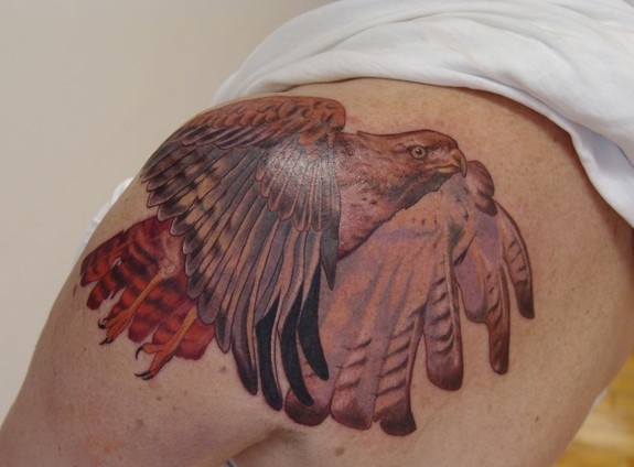 Red Tailed Hawk Tattoo Design