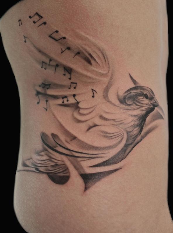 Music Note Bird Tattoos