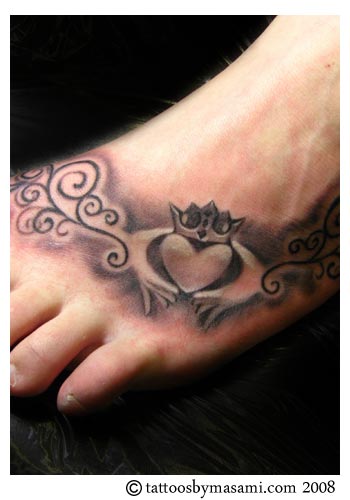 Heart Tattoo Designs On Foot