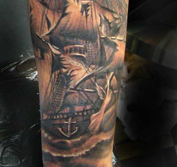 pirate ship tatoo by Masami Pinky Inagaki: TattooNOW