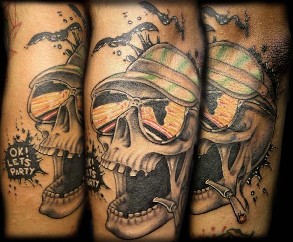 Army Infantry Skull Tattoo
