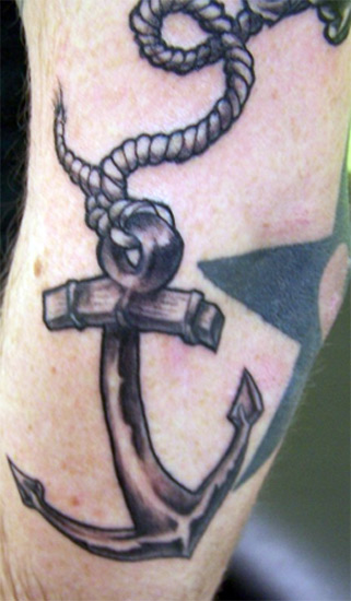 Anchor With Rope Tattoos