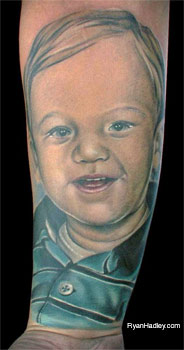 Baby portrait tattoo by Ryan Hadley: TattooNOW