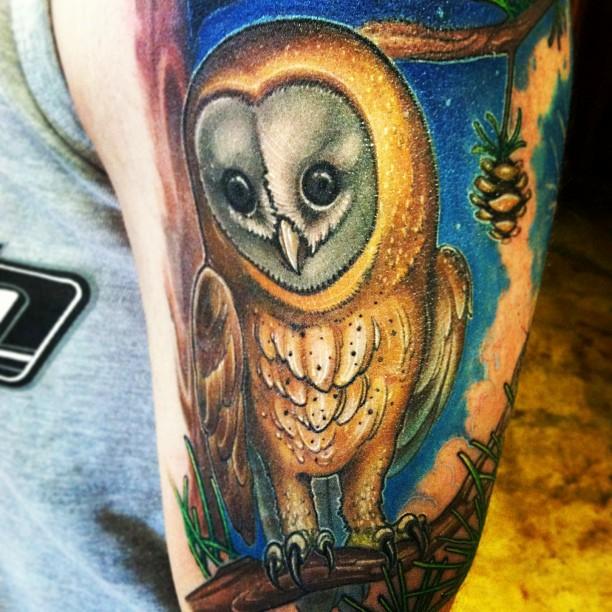 Realistic Barn Owl Tattoos