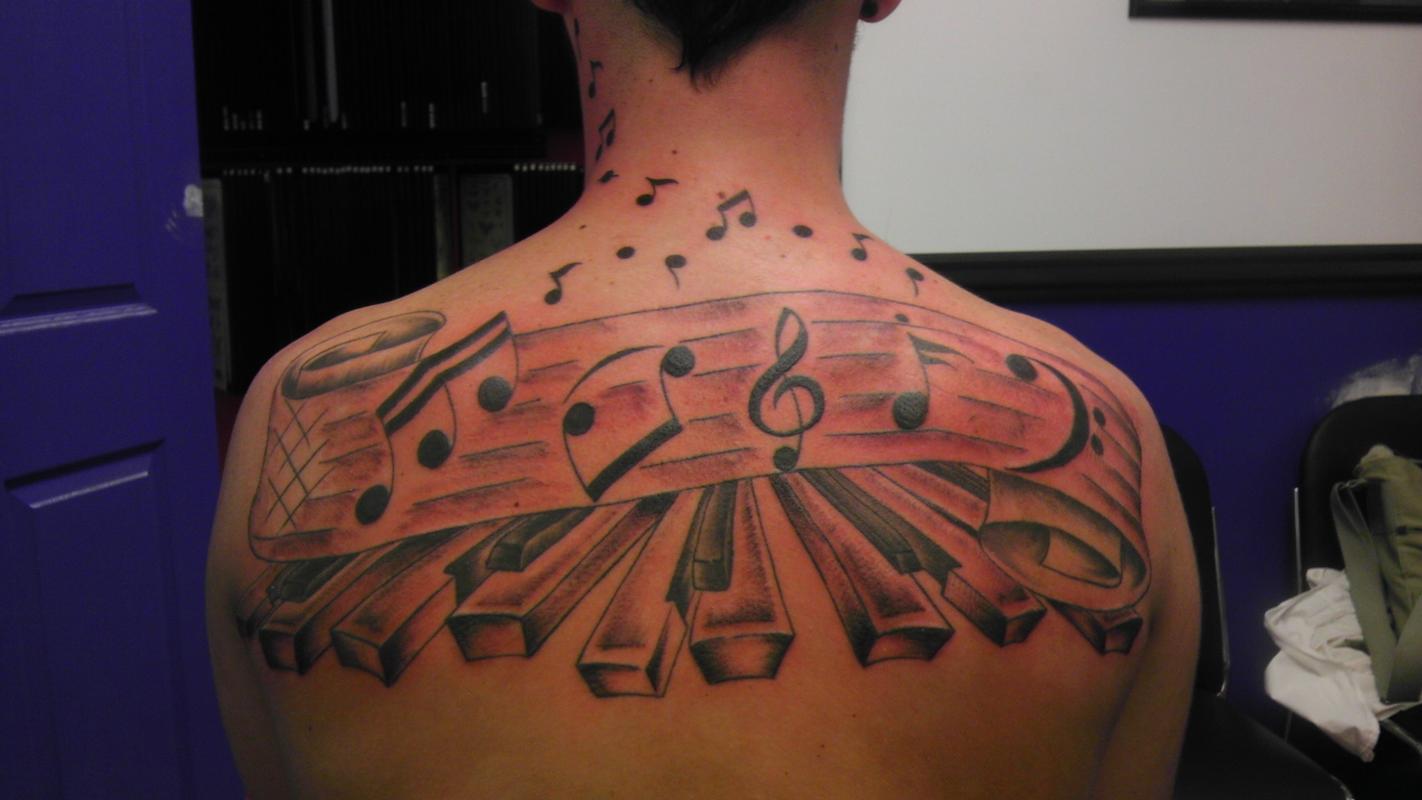 Music Notes Tattoos On Back