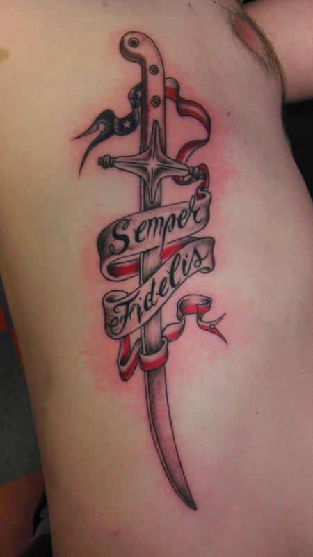 Usmc Lettering Tattoo
