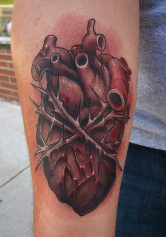 Realistic Human Heart Tattoos