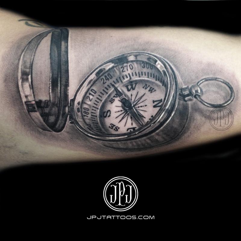 Pocket Compass Tattoo Drawing
