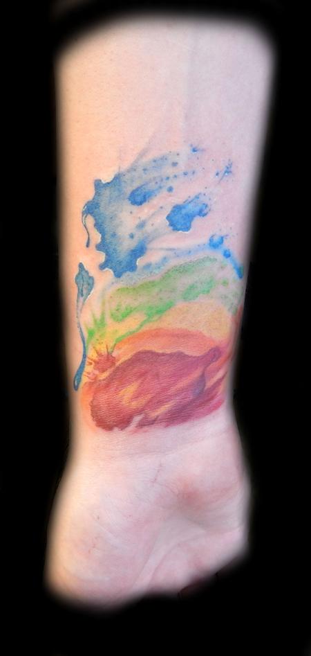 Watercolor Sunset Tattoo