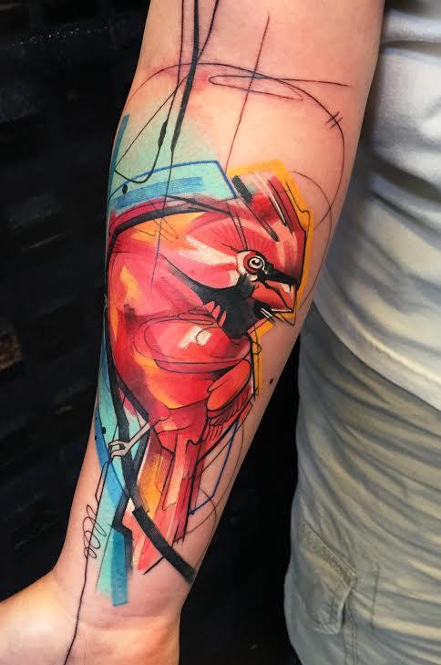 Cardinal Forearm Tattoo by Ivana Tattoo Art: TattooNOW