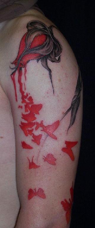 Bleeding Flower Tattoo