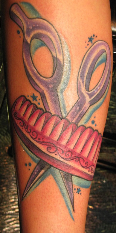 Scissors And Comb Tattoo