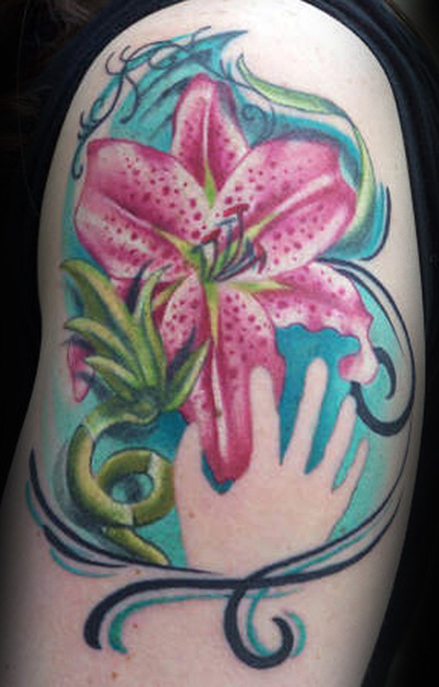 Lily hand tattoo - Bronctattooaus.com