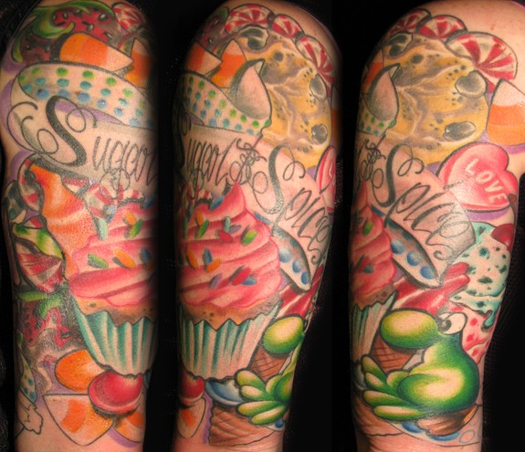 Candyland Half Sleeve Tattoo