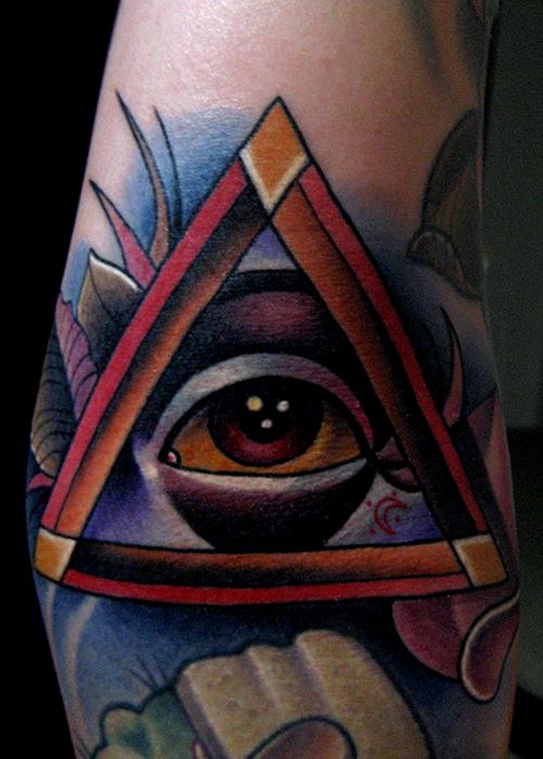 Traditional Pyramid Eye Tattoo