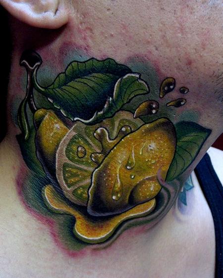 lemon neck tattoo by Jonathan Montalvo: TattooNOW