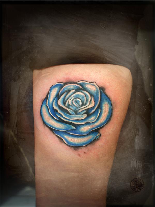 a blue rose by Nathan Boon: TattooNOW