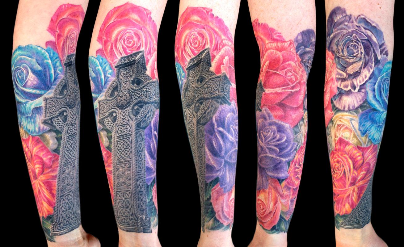 Celtic Cross And Roses By James Kern TattooNOW celtic-cross-and-roses-by-james-kern-tattoonow