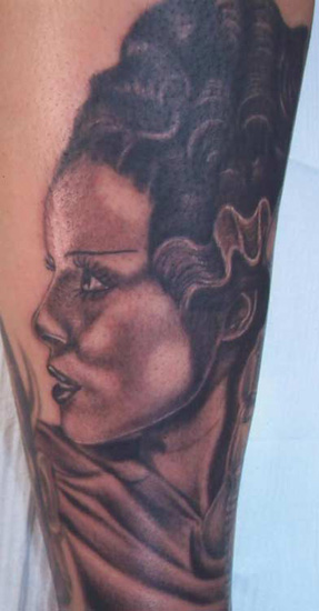 Bride of Frankenstein Tattoo by Carlos Rojas: TattooNOW