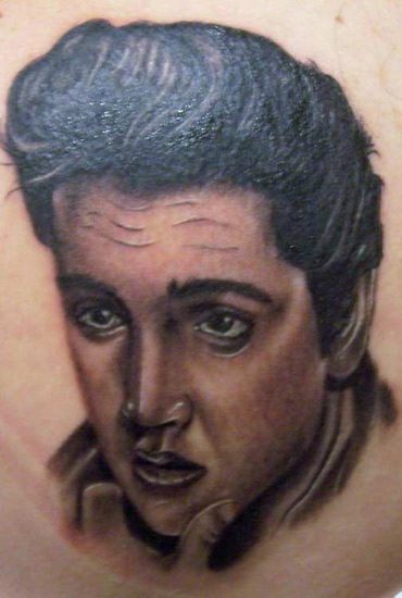 Elvis realistic portrait tattoo by Carlos Rojas: TattooNOW