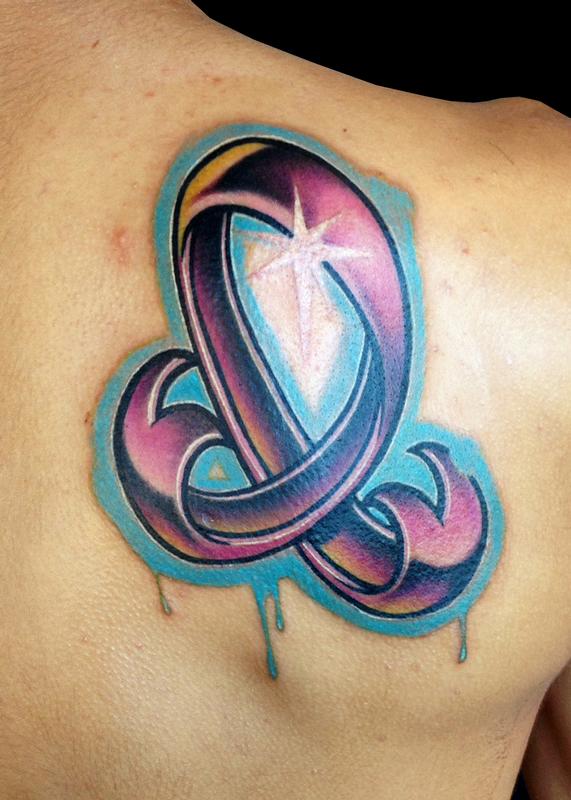 Teal Ribbon Tattoo