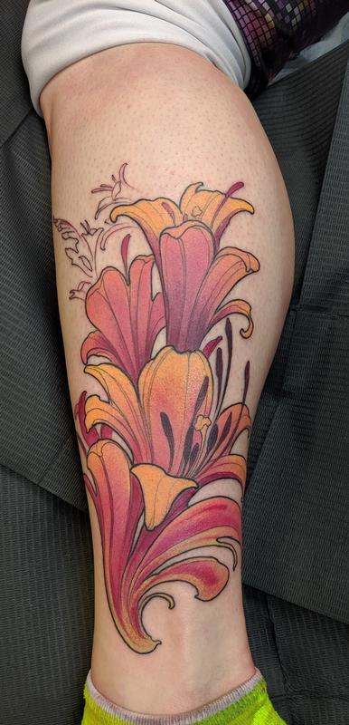 Color flowers tattoo by Kaija Heitland: TattooNOW