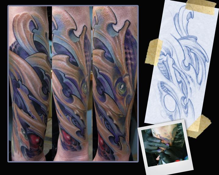 organic biomech tattoo by Scotty Munster: TattooNOW