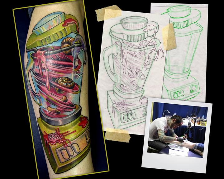 Snail shake blender tattoo by Scotty Munster: TattooNOW