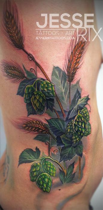 Barley and Hops by Jesse Rix: TattooNOW