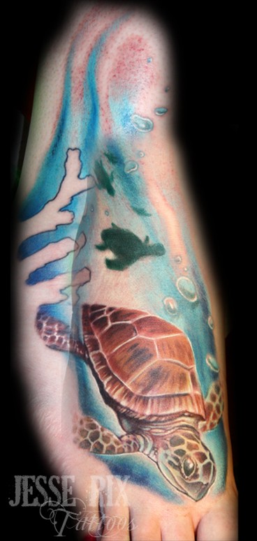 Sea Turtle Foot Tattoos