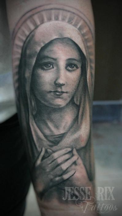 virgin Mary Tattoo by Jesse Rix: TattooNOW