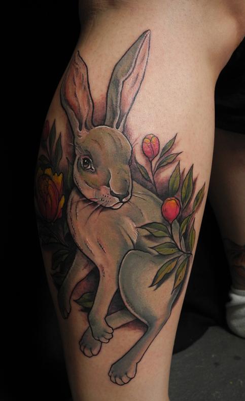 Hare tattoo by Shawn Hebrank: TattooNOW
