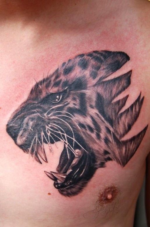 Angry Black Cat Tattoo